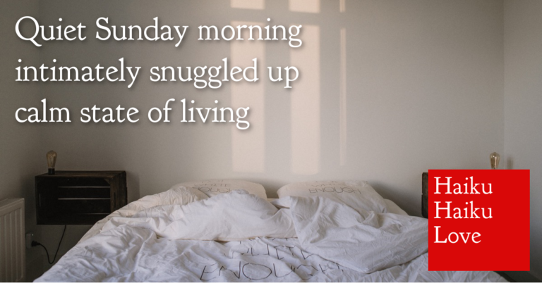 Quiet Sunday morning · Haiku Haiku Love