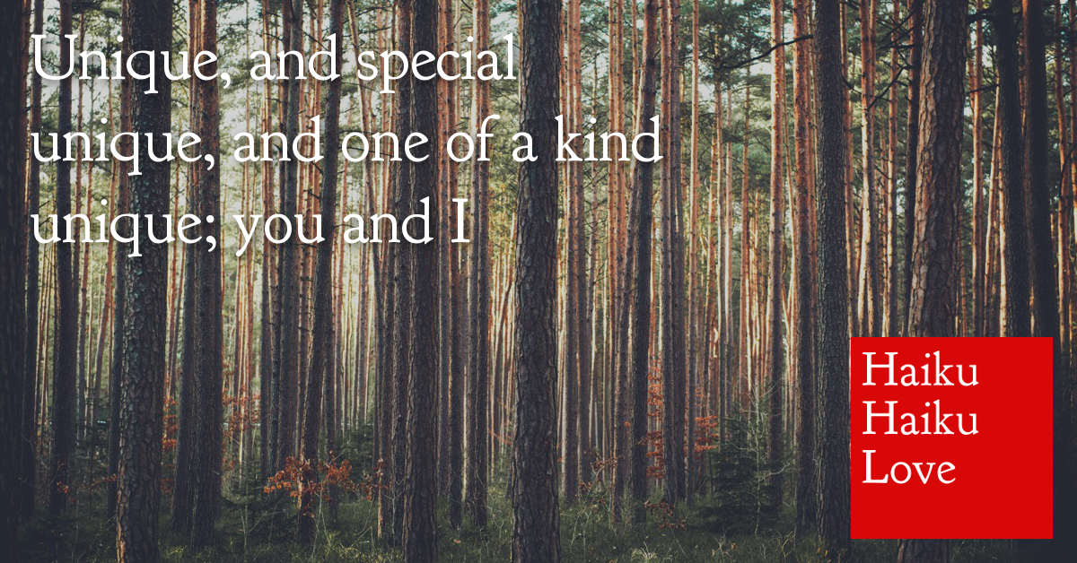 Unique, and special · Haiku Haiku Love